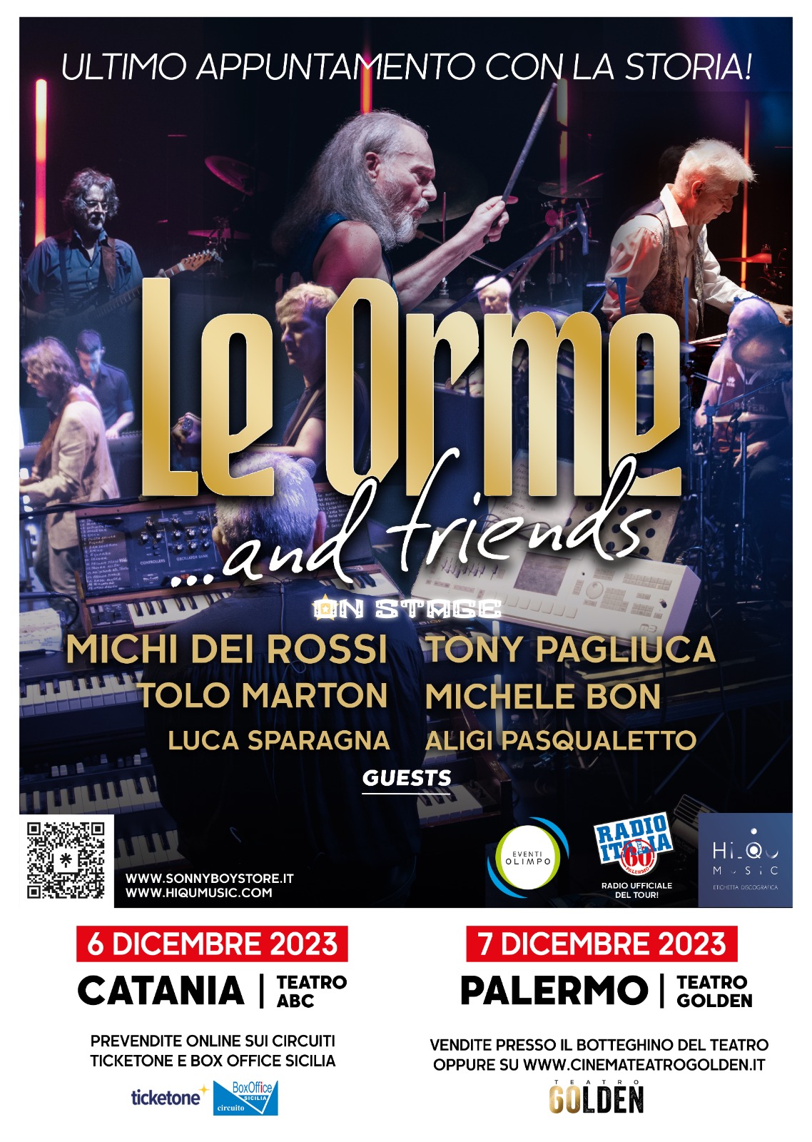 LE ORME & FRIENDS, live in Sicilia per un doppio appuntamento con la Storia del Romantic-Prog ...