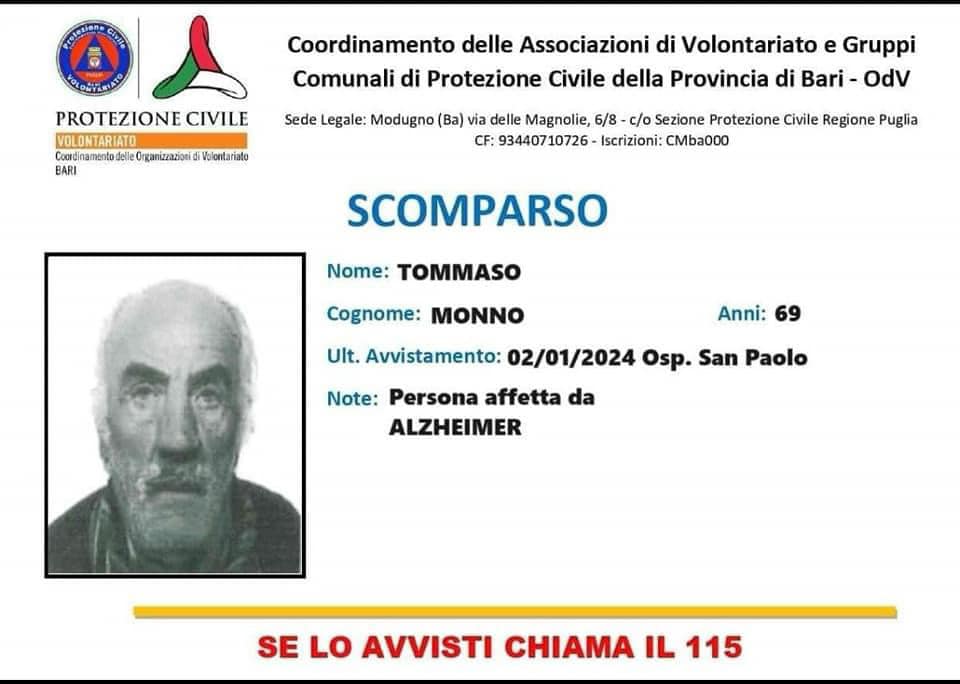 Bari, al San Paolo scattano le ricerche di Tommaso Monno