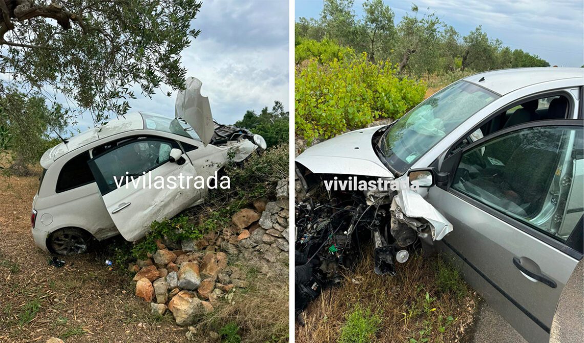 Scontro violento tra auto sulla SS172, due feriti in codice rosso